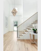 China JYLIGHTING Modern Multi-Tier Smoked Grey Fluted Glass Chandelier, Gold Iron Frame Round Pendant Light for High Ceiling Foyer & Stairwell for sale