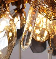 China JYLIGHTING Modern Irregular Art Linear Glass & Gold Iron Chandelier, Abstract Sculptural Pendant Light for Luxury Dining Table & High-End Villa Interior for sale