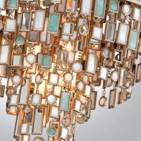 China JYLIGHTING Multi-Tier Cascading Iron & Natural Shell Round Chandelier, Vintage Tiered Waterfall Pendant Light for Villa Foyer & High Ceiling Stairwell for sale