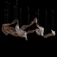 China JYLIGHTING Modern Abstract Ribbon Crystal & Glass Art Chandelier, Wavy Floating Sculpture Pendant Light for Villa Lobby & High-End Hotel Reception Area for sale