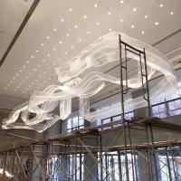 China JYLIGHTING Modern Abstract Ribbon Crystal & Glass Art Chandelier, Wavy Floating Sculpture Pendant Light for Villa Lobby & High-End Hotel Reception Area for sale