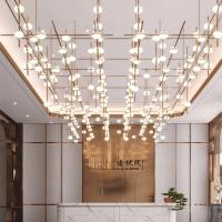 China JYLIGHTING Grid Structure Iron & Frosted Glass Sphere Chandelier, Modern Golden Frame Modular Globe Pendant Light for Sales Office Lobby & Villa Reception Counter for sale