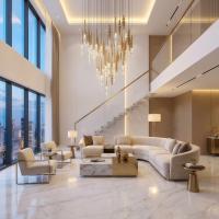 China JYLIGHTING Multi-height Cascade Stainless Steel & Clear Glass Tube Chandelier, Modern Vertical Rod Spiral Pendant Light, Custom Hanging Lamp for Villa Stairwell, High Ceiling Lobby & Duplex Hall for sale