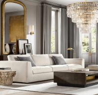 China JYLIGHTING Multi-Tier Round Brass & Clear Crystal Chandelier, Modern Light Luxury Tiered Crystal Pendant Lamp, Decorative Hanging Light for Villa Living Room, Hotel Lobby & High-end Dining Space for sale