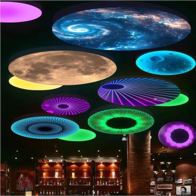 China JYLIGHTING Custom Hollow Acrylic Ceiling Light with RGB Color Changing, Metal Frame Decorative Ceiling Lamp, Commercial Atmosphere Lighting for Bar, KTV, Nightclub & Entertainment Club Interior for sale