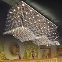 China JYLIGHTING Wave Rectangular Stainless Steel Crystal Chandelier, Waterfall Tassel Crystal Pendant Lamp, Large Decorative Ceiling Light for Hotel Lobby, Sales Office & Banquet Hall Engineering for sale