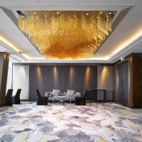 China JYLIGHTING Irregular Mountain Shape Amber Crystal & Polished Stainless Steel Chandelier, Artistic Custom Ceiling Lamp for Villa Atrium & Sales Office for sale