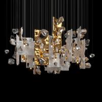 China JYLIGHTING Modern Abstract Block‑Shaped Crystal Chandelier, Artistic Hanging Ceiling Light for High‑Ceiling Commercial Atrium & Villa Project for sale
