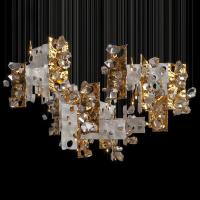 China JYLIGHTING Modern Abstract Block‑Shaped Crystal Chandelier, Artistic Hanging Ceiling Light for High‑Ceiling Commercial Atrium & Villa Project for sale