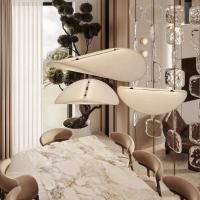 China JYLIGHTING Modern Vertical String Stainless Steel Glass Chandelier, Textured Glass Hanging Partition Light for Residential Space, Hotel Foyer & Stairwell Decoration for sale