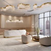 China JYLIGHTING Luxury Curved Wavy Rib Crystal Chandelier, S‑Shape Artistic Hanging Ceiling Light for Commercial Atrium, Reception Hall & Villa Project for sale