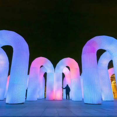 China JYLIGHTING Custom Color‑Changing PVC Inflatable Arch Light Installation, Large LED Illuminated Inflatable Sculpture for Outdoor Festival, Plaza & Event Decoration for sale