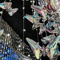 China JYLIGHTING Custom Butterfly‑Shaped Stainless Steel Crystal Chandelier, Large Suspended Ceiling Pendant Light, Art Decor Hanging Lamp for Hotel Lobby, Sales Showroom & Villa Engineering Projects for sale