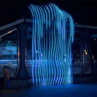China JYLIGHTING Large Custom Wavy LED Strip Art Installation, Magnesium‑Aluminum Alloy Suspended Light Fixture for Exterior Commercial Engineering for sale