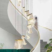 China JYLIGHTING Artistic Curved Ribbon Acrylic Chandelier, Custom Decorative Hanging Lamp for Villa Foyer and Commercial Interior Space for sale