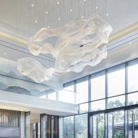 China JYLIGHTING Artistic Infinity‑Loop Glass Pendant Light, Steel Support Custom Hanging Chandelier for High‑Ceiling Commercial Interior Space for sale