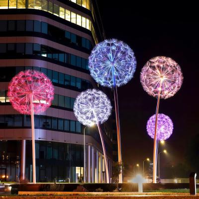 China JYLIGHTING Large Magnesium‑Aluminum Alloy Dandelion Sculpture Light, RGB LED Outdoor Landscape Decor Lamp for City Square Garden for sale