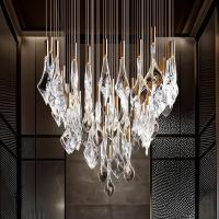 China JYLIGHTING Modern Twisted Clear Glass Chandelier, Steel Frame Hanging Ceiling Light for High‑End Lobby, Dining Hall & Sales Showroom for sale