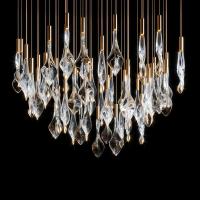 China JYLIGHTING Modern Twisted Clear Glass Chandelier, Steel Frame Hanging Ceiling Light for High‑End Lobby, Dining Hall & Sales Showroom for sale