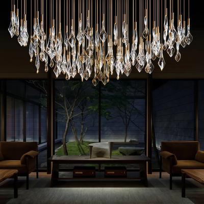 China JYLIGHTING Modern Twisted Clear Glass Chandelier, Steel Frame Hanging Ceiling Light for High‑End Lobby, Dining Hall & Sales Showroom for sale