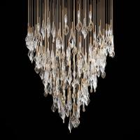 China JYLIGHTING Modern Twisted Clear Glass Chandelier, Steel Frame Hanging Ceiling Light for High‑End Lobby, Dining Hall & Sales Showroom for sale