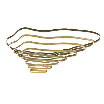 China JYLIGHTING Modern Multi‑Layer Wave Steel Glass Pendant Light, Custom LED Art Ceiling Lamp for Mall Atrium, Lobby & Showroom Interior Projects for sale