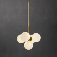 China JYLIGHTING Modern Bubble‑Sphere Marble Chandelier, Solid Brass Suspension Lamp for Luxury Villa, Dining Room and Hotel Reception Interior Projects for sale