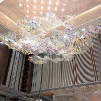 China JYLIGHTING Modern Wavy Mesh Mosaic Glass Chandelier, Steel‑Framed Hanging Art Light for Commercial Atrium, Exhibition Hall & Sales Showroom Projects for sale