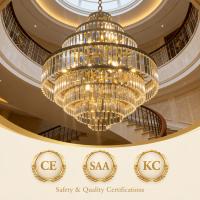 China JYLIGHTING Luxury Multi‑Layer Cone Crystal Suspension Lamp, Stainless Steel Frame Large Decorative Chandelier for High Ceiling Villa & Hotel Lobby for sale