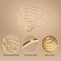 China JYLIGHTING Modern Abstract Wavy Ring Crystal Suspension Light, Multi‑Tier Decorative Ceiling Chandelier for High‑End Villa Lobby & Sales Office Interior Projects for sale