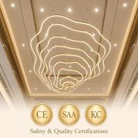 China JYLIGHTING Modern Abstract Wavy Ring Crystal Suspension Light, Multi‑Tier Decorative Ceiling Chandelier for High‑End Villa Lobby & Sales Office Interior Projects for sale
