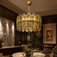 China JYLIGHTING Vintage Tiered Oval Glass Pendant Light, Iron Frame Drum‑Style Chandelier for High‑End Restaurant, Hotel Dining Area & Luxury Residential Interior Decoration for sale