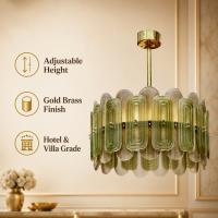 China JYLIGHTING Vintage Tiered Oval Glass Pendant Light, Iron Frame Drum‑Style Chandelier for High‑End Restaurant, Hotel Dining Area & Luxury Residential Interior Decoration for sale