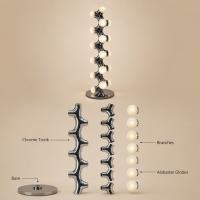 China JYLIGHTING Modern Spiral Sculptural Steel Floor Lamp with Marble Shades, Multi‑Bulb Decorative Standing Lamp for High‑End Villa, Hotel Lounge and Showroom Interior for sale