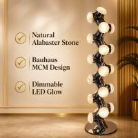 China JYLIGHTING Modern Spiral Sculptural Steel Floor Lamp with Marble Shades, Multi‑Bulb Decorative Standing Lamp for High‑End Villa, Hotel Lounge and Showroom Interior for sale