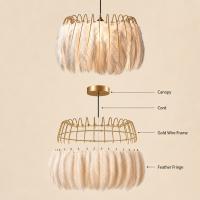 China JYLIGHTING Elegant Handcrafted Crystal Feather Pendant Light, Modern Decorative Hanging Lamp for Bedroom and Boutique Hotel Projects for sale