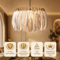 China JYLIGHTING Elegant Handcrafted Crystal Feather Pendant Light, Modern Decorative Hanging Lamp for Bedroom and Boutique Hotel Projects for sale
