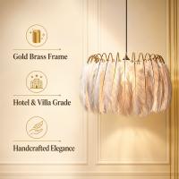 China JYLIGHTING Elegant Handcrafted Crystal Feather Pendant Light, Modern Decorative Hanging Lamp for Bedroom and Boutique Hotel Projects for sale