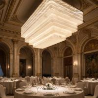 China JYLIGHTING Luxury Tiered Rectangular Crystal Chandelier, Custom Metal‑Framed Ceiling Lamp for Grand Lobby and Commercial Interior Projects for sale