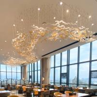 China JYLIGHTING Luxury Curved Ribbon Glass Art Chandelier, Custom Hanging Decorative Ceiling Light for Hospitality & Large Interior Project for sale