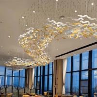 China JYLIGHTING Luxury Curved Ribbon Glass Art Chandelier, Custom Hanging Decorative Ceiling Light for Hospitality & Large Interior Project for sale