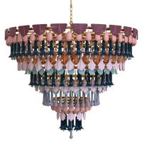 China JYLIGHTING Luxury Tiered Multi‑Colored Ceramic Chandelier, Art‑Style Round Hanging Ceiling Lamp for Hospitality and Residential Interior Projects for sale
