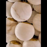 China JYLIGHTING Luxury Grape‑Shaped Alabaster Sphere Chandelier, Brass Hanging Ceiling Lamp for Duplex Staircase and Hospitality Interior Projects for sale