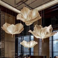 China JYLIGHTING Luxury Bloom Floral Art Pendant Lamp, Stainless‑Steel Framed Decorative Hanging Light for Banquet Hall and Hospitality Interior Projects for sale