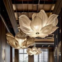 China JYLIGHTING Luxury Bloom Floral Art Pendant Lamp, Stainless‑Steel Framed Decorative Hanging Light for Banquet Hall and Hospitality Interior Projects for sale