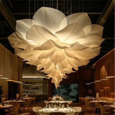 China JYLIGHTING Luxury Bloom Floral Art Pendant Lamp, Stainless‑Steel Framed Decorative Hanging Light for Banquet Hall and Hospitality Interior Projects for sale