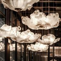 China JYLIGHTING Luxury Bloom Floral Art Pendant Lamp, Stainless‑Steel Framed Decorative Hanging Light for Banquet Hall and Hospitality Interior Projects for sale