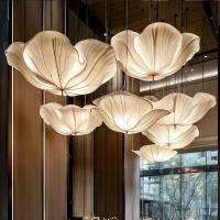 China JYLIGHTING Luxury Bloom Floral Art Pendant Lamp, Stainless‑Steel Framed Decorative Hanging Light for Banquet Hall and Hospitality Interior Projects for sale