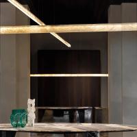 China JYLIGHTING Modern Long Linear Marble Suspension Lamp, Metal‑Supported Pendant Light for Kitchen Counter, Restaurant and Luxury Residential Projects for sale