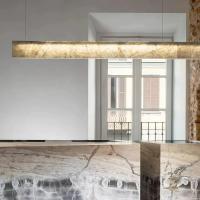 China JYLIGHTING Modern Long Linear Marble Suspension Lamp, Metal‑Supported Pendant Light for Kitchen Counter, Restaurant and Luxury Residential Projects for sale